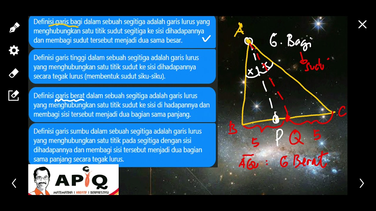 GARIS BAGI dan GARIS BERAT SEGITIGA JADI MUDAH - YouTube