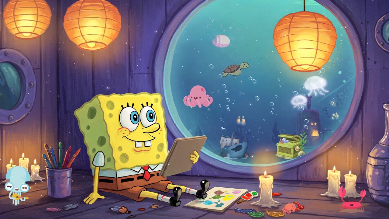 Cozy Spongebob Art Session 🎨🐙 Creative Focus & Chill Vibes Lofi Study ...