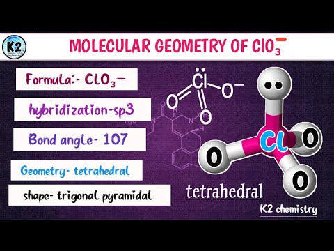 molecular geometry of ClO3- ion, chlorate ion shape and bond angle l chemistry l - YouTube