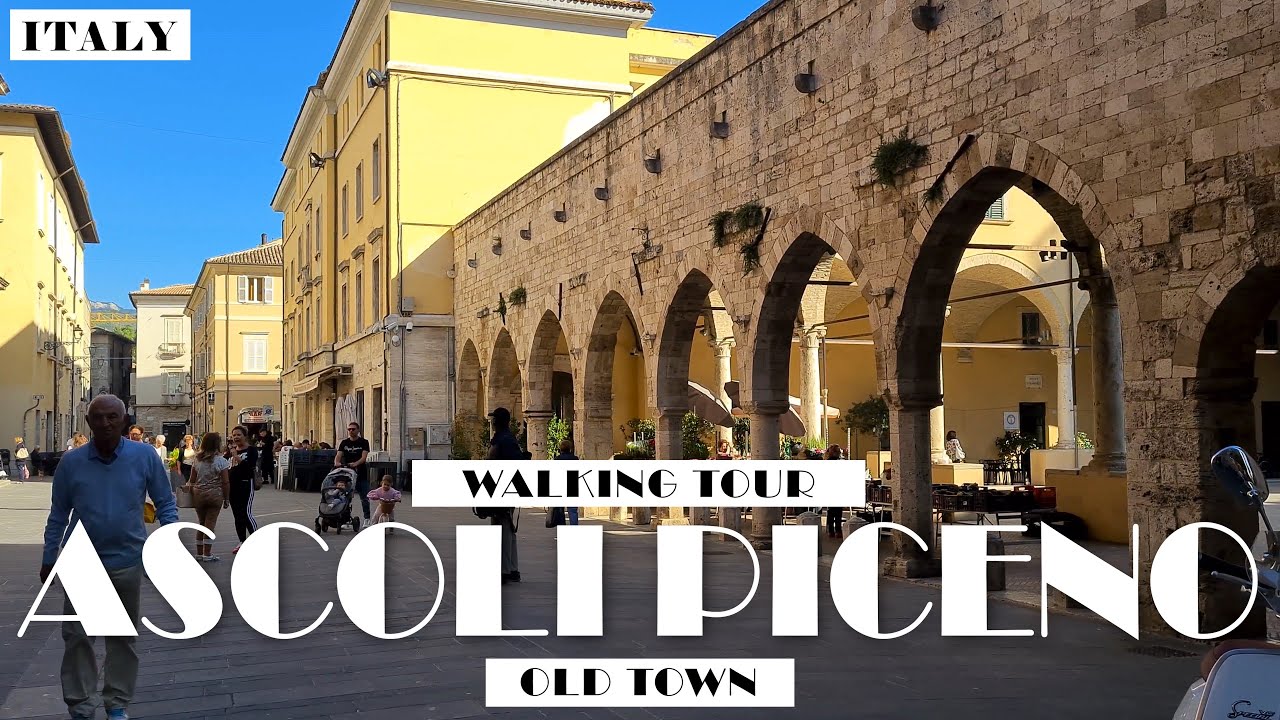 [4K]ITALY ASCOLI PICENO OLD TOWN WALKING TOUR/WŁOCHY SPACER PO STARYM ...