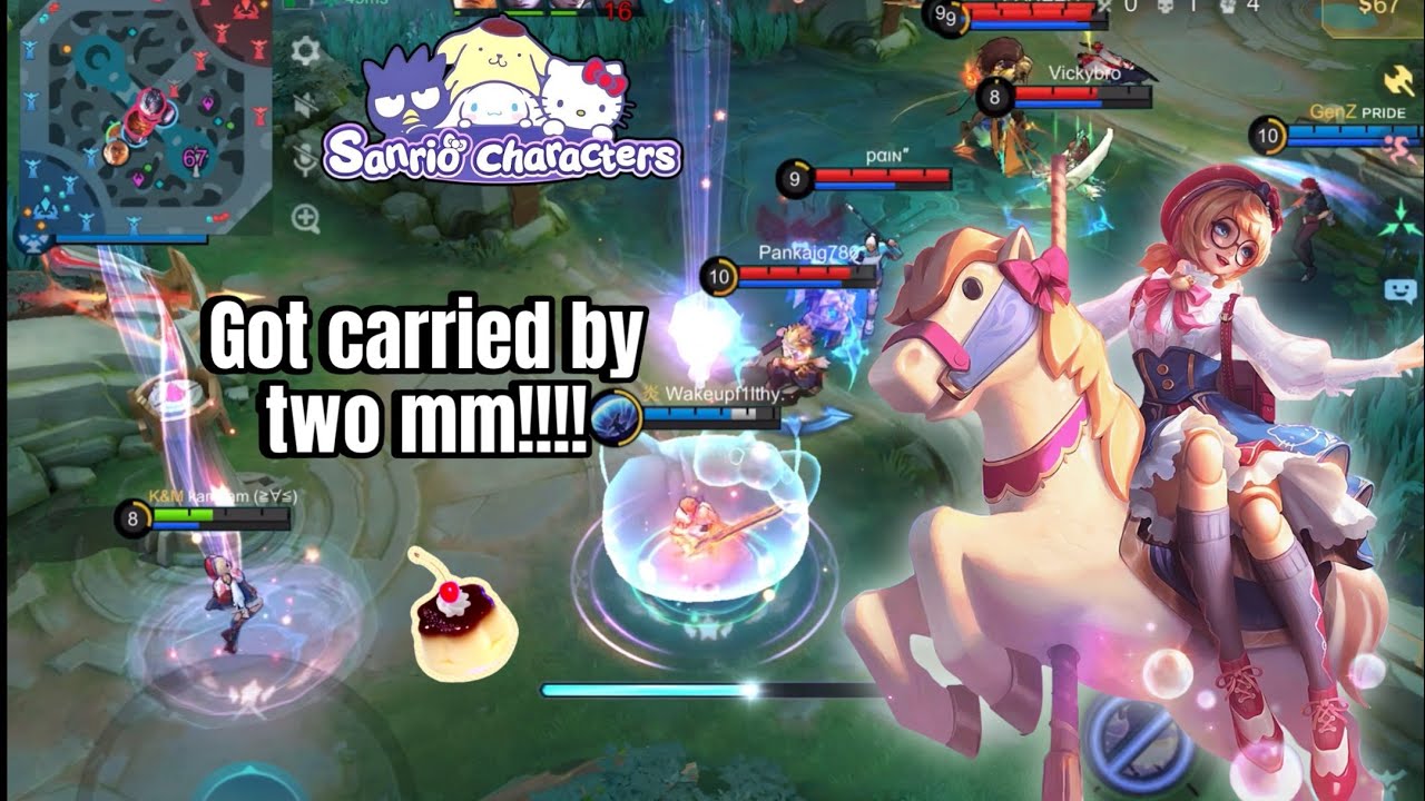 Getting carried by two marksmen 🐙|| Angela gameplay || sanrio🩰 - YouTube