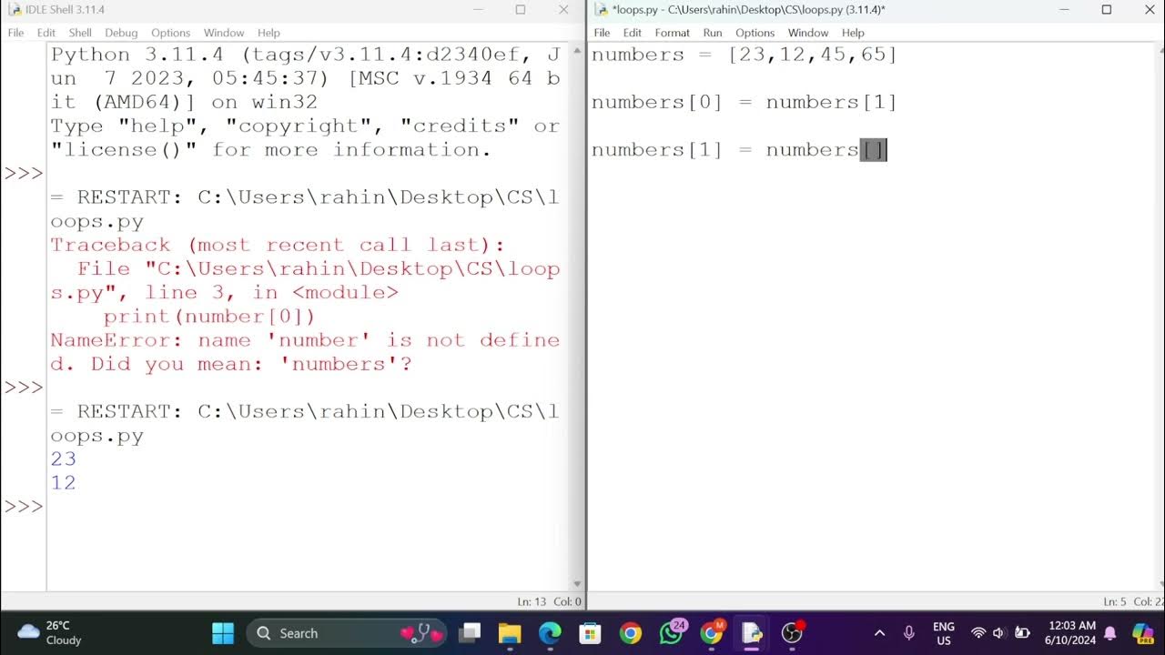 38. IGCSE Computer Science || Python tutorial || Swapping values in List - YouTube