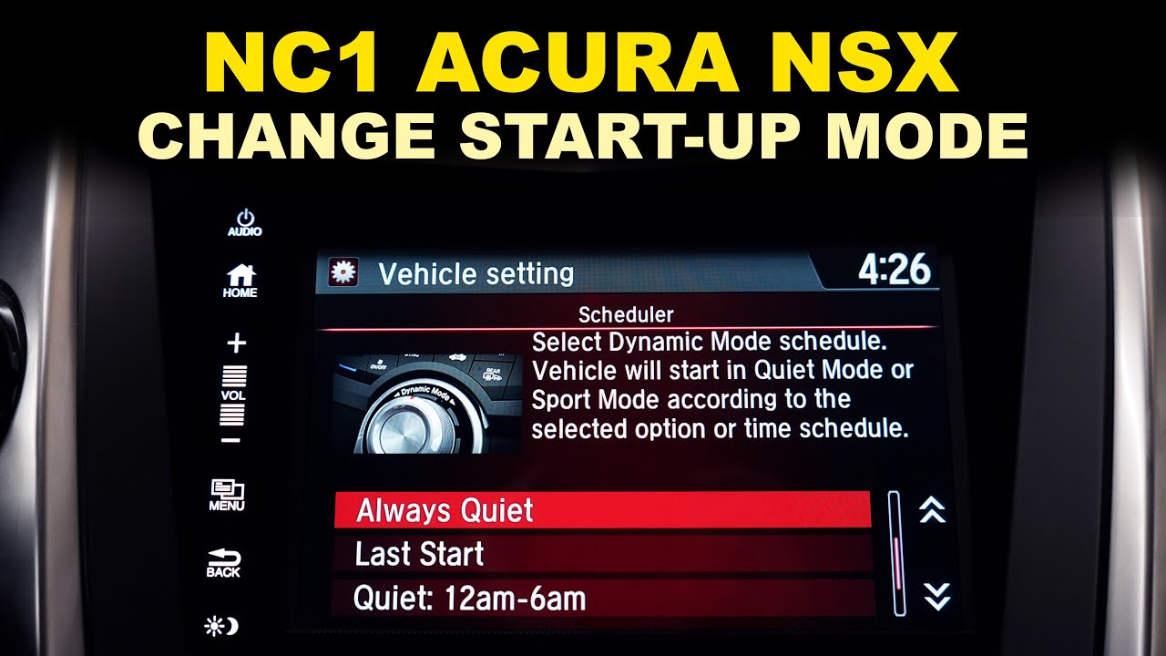 How to Change Drive Mode for Start Up - NC1 Acura NSX - YouTube
