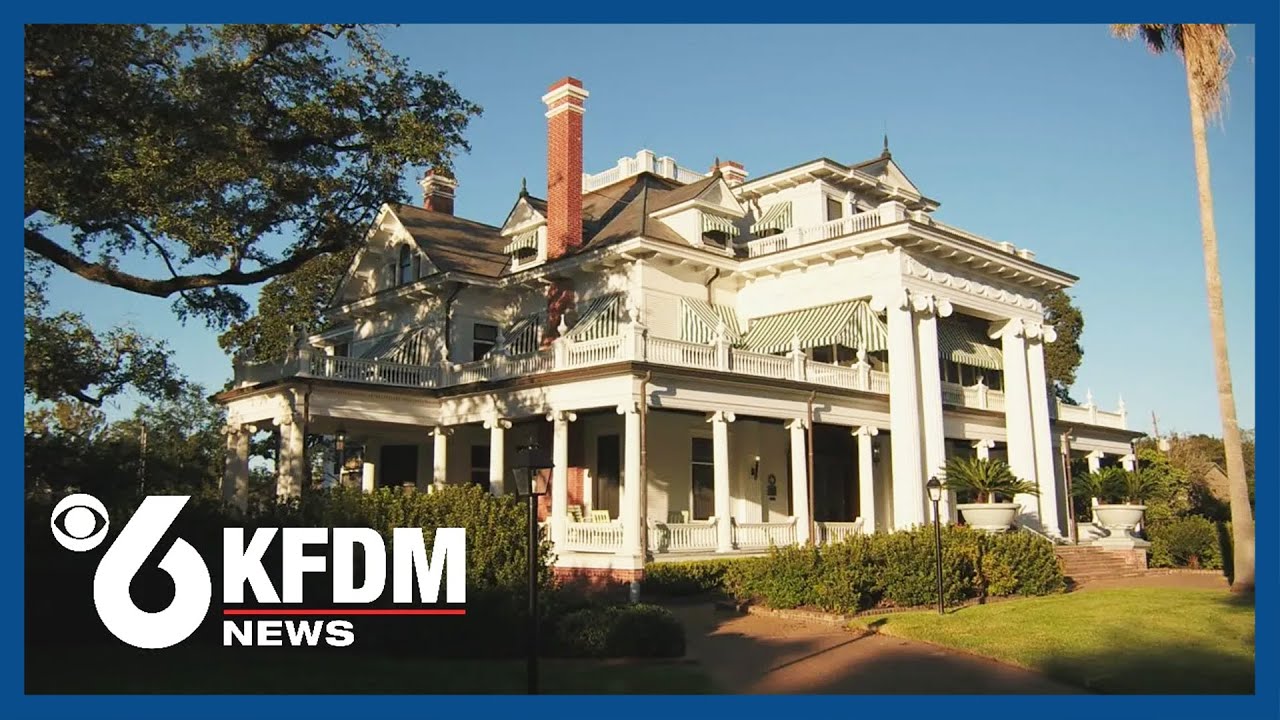 KFDM's eye in the sky: McFaddin Ward House - YouTube