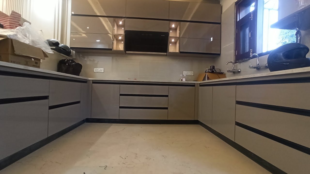 Acrylic sheet modular kitchen - YouTube