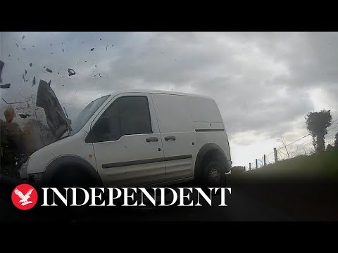 Shocking video shows moment van crashes into OAP's car in fatal ...