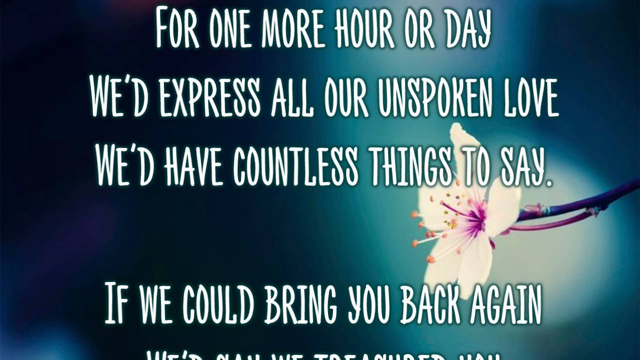 Touching Video - If We Could Bring You Back Again - YouTube