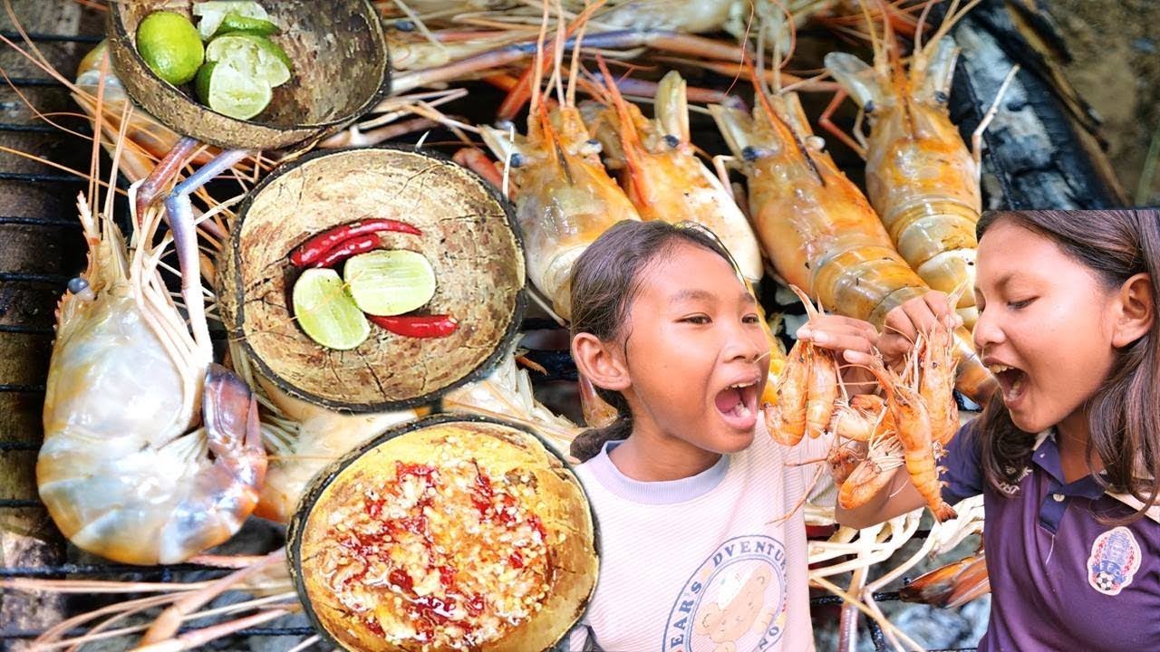 Primitive Technology – Eating Delicious Grilled Lobsters - Cooking ...