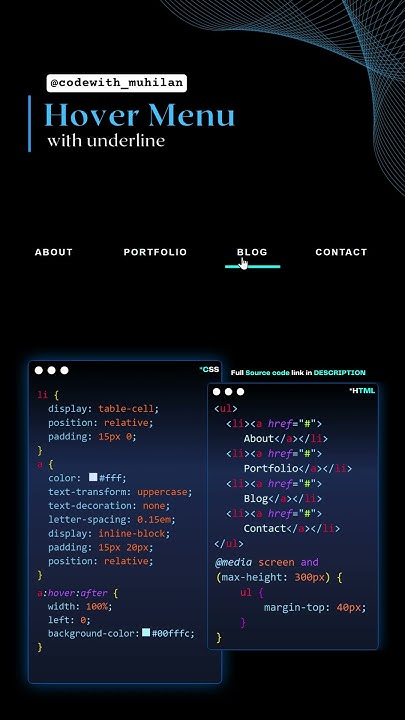 Hover Menu Pure CSS.. ️ | #codewith_muhilan #css #coding - YouTube