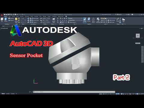 AutoCAD 3D, How to draw Sensor Pocket, 3D Modeling, Autodesk Part 2
