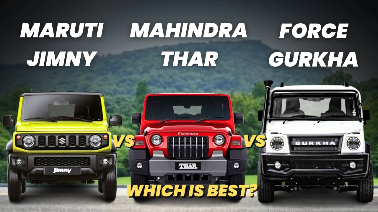 🔥Maruti Suzuki Jimny vs Mahindra Thar vs Force Gurkha🔥|jimny vs thar ...