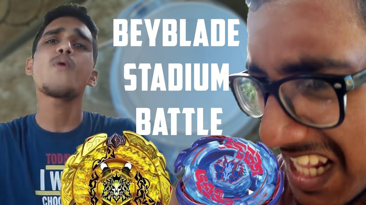 BEYBLADE BATTLE IN REAL BEYBLADE STADIUM - YouTube