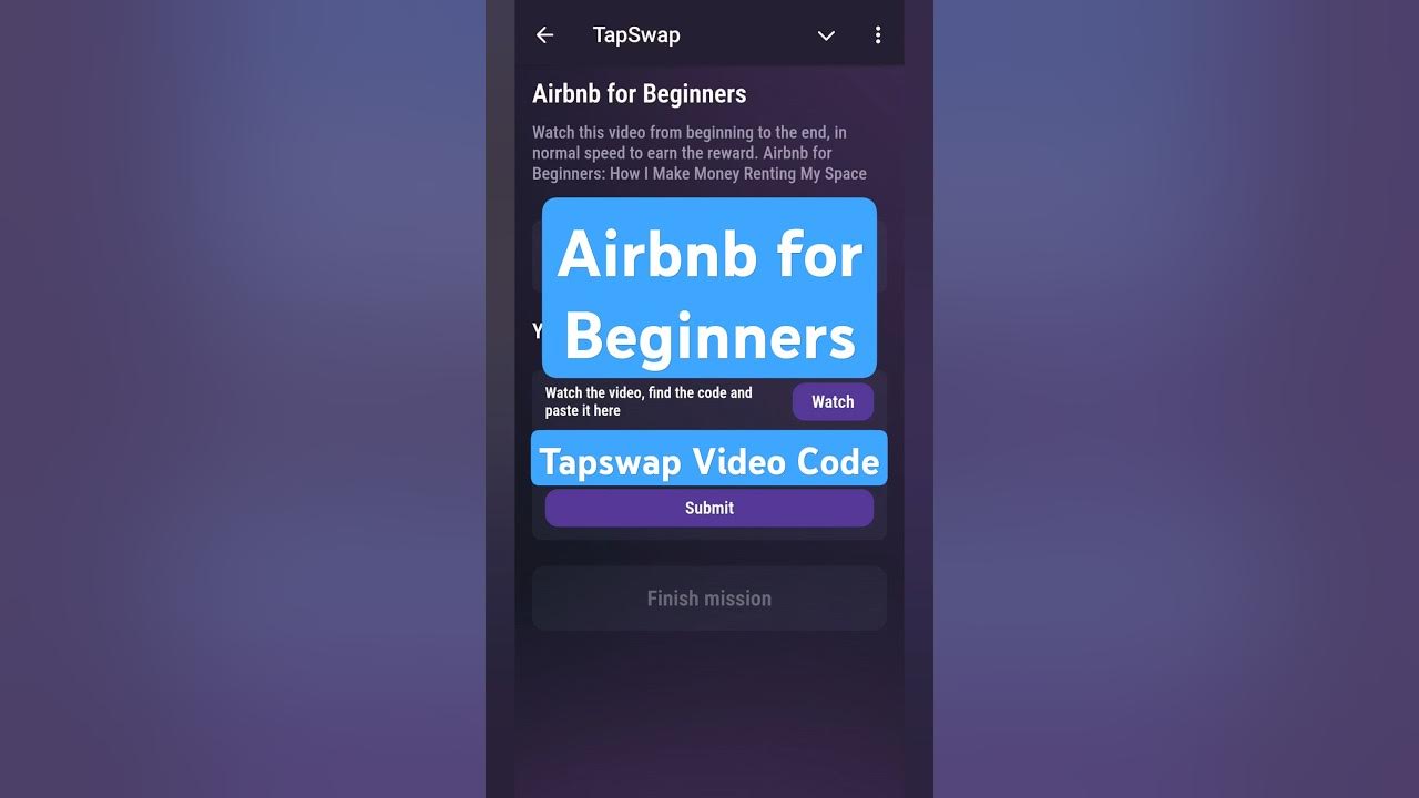 Airbnb for Beginners | Tapswap Video Code - YouTube