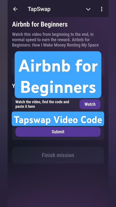 Airbnb for Beginners | Tapswap Video Code - YouTube