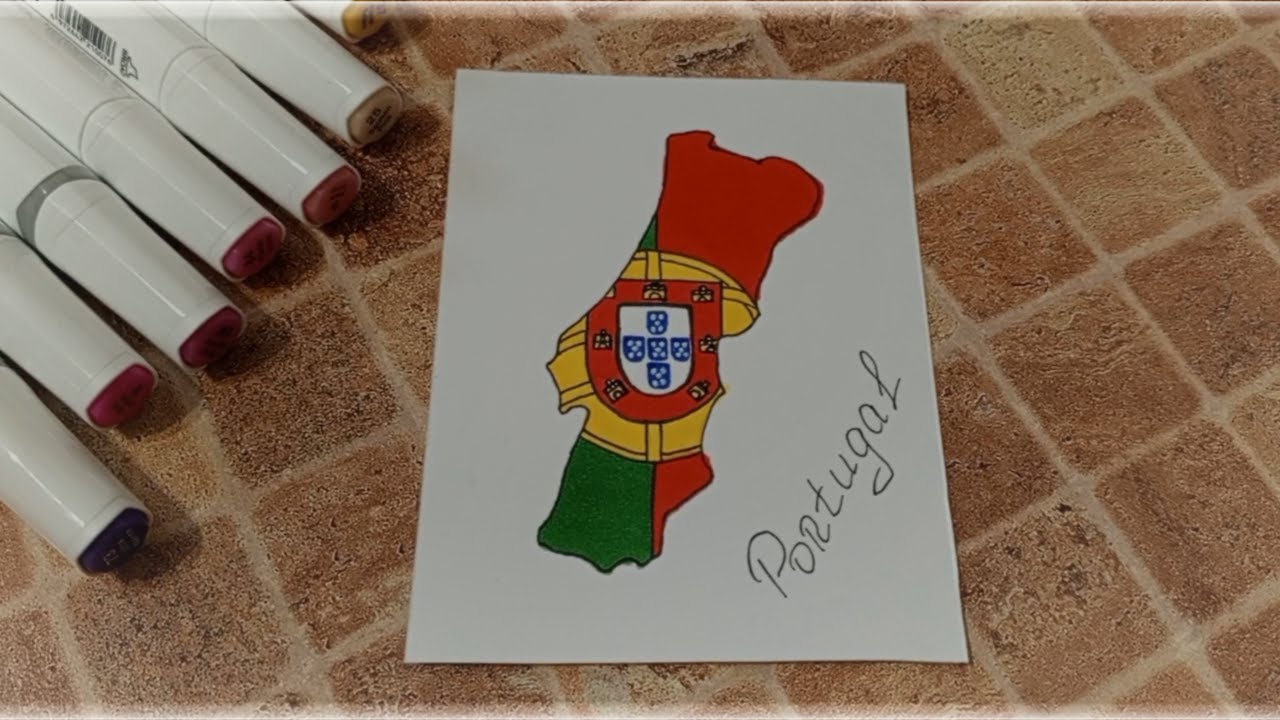 PORTUGAL 🇵🇹 Flag Drawing and make puzzle. Europe map episode 1. # ...