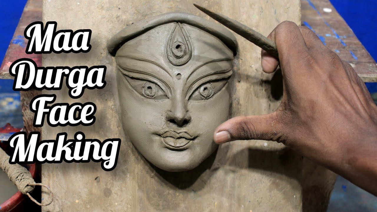 Maa durga face making | durga face making process | sabeki durga face ...