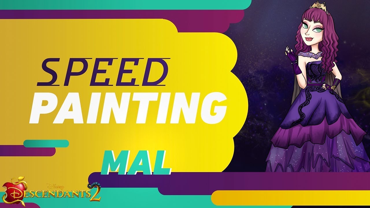 Mal Cotillion | Speed Painting | Descendants 2 - YouTube