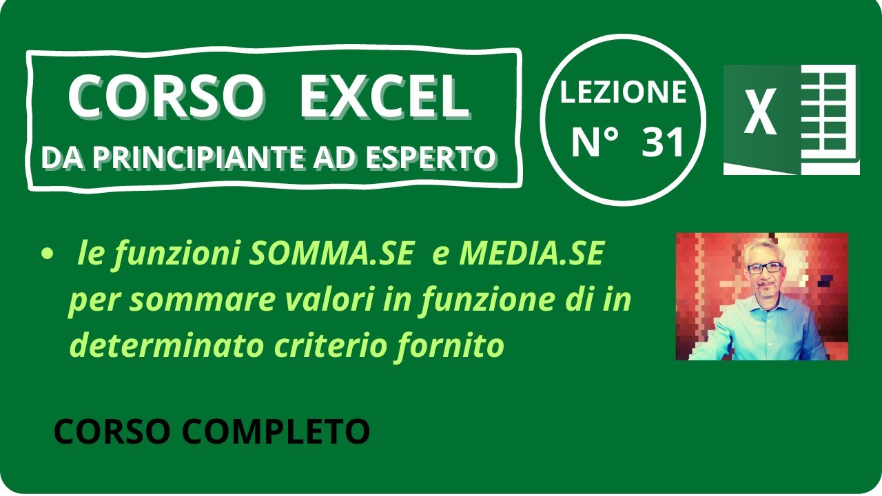 Funzione Somma Se Media Se Corso Excel Tutorial 31 Gianmarcocapitini