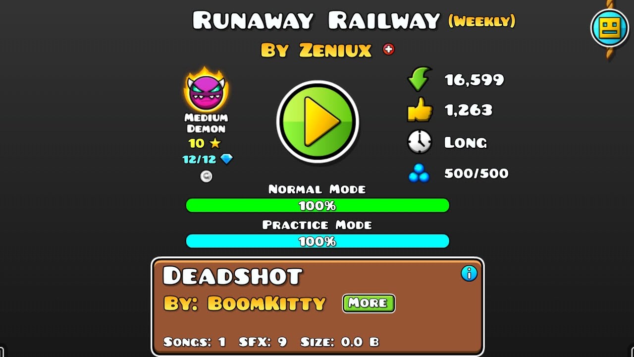 [Classic Epic Easy Demon](Weekly)"Runway Railway" by Zeniux - YouTube