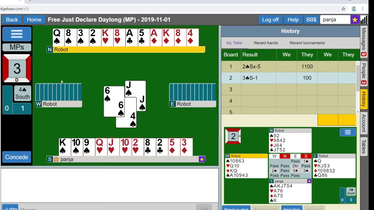play BBO Just Declare 01NOV19 - YouTube
