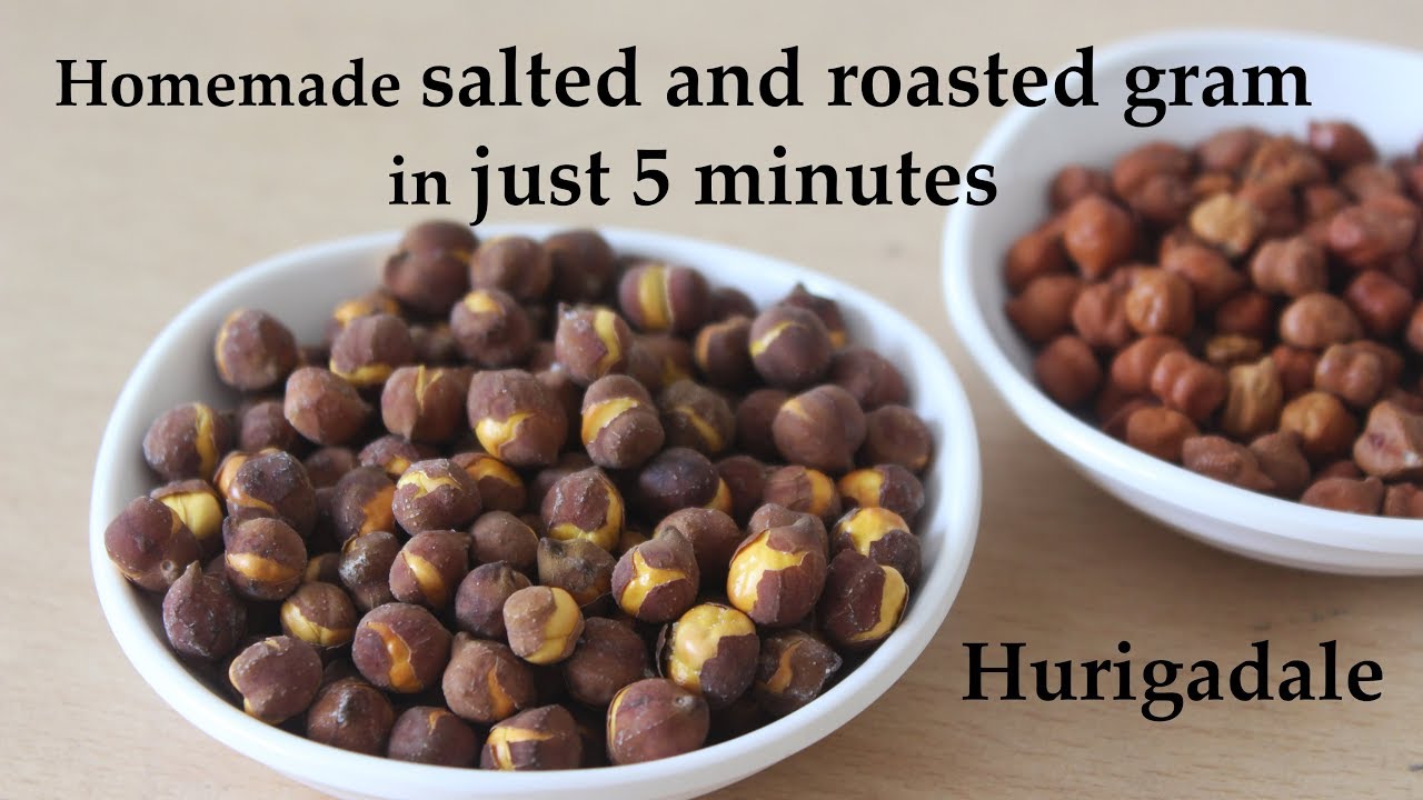 ಉಪ್ಪು ಹುರಿಗಡಲೆ | Hurigadale recipe Kannada | Roasted chana in 5 mins ...