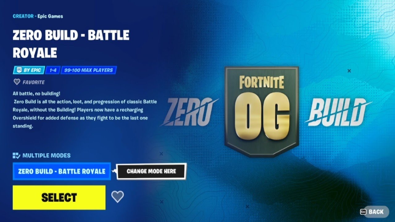 How to Play Zero Build in Fortnite (OG Season) - YouTube