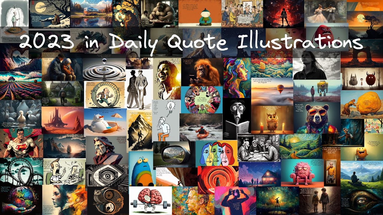 2023 - A Year in Daily Quote Illustrations - YouTube