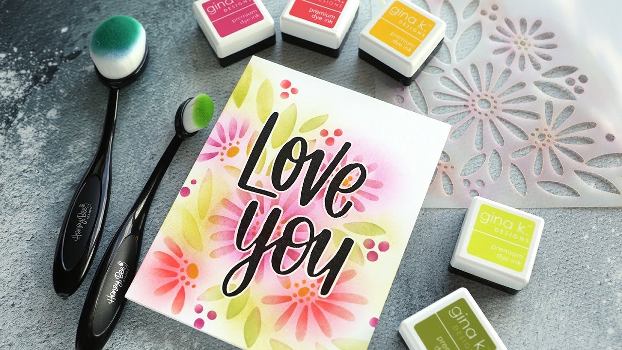 Lettered Greeting Card + Stenciling with Kristina Werner - YouTube