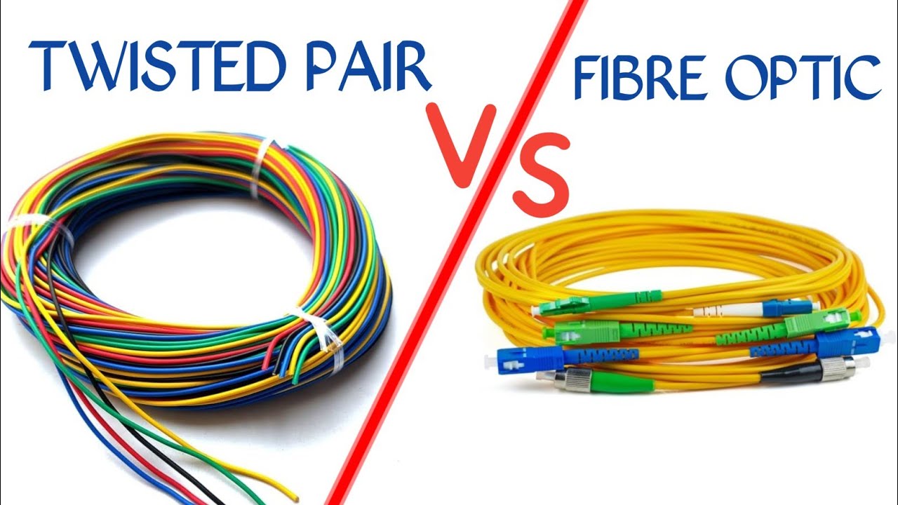 Difference between twisted pair cable and fibre optic cable in hindi ...