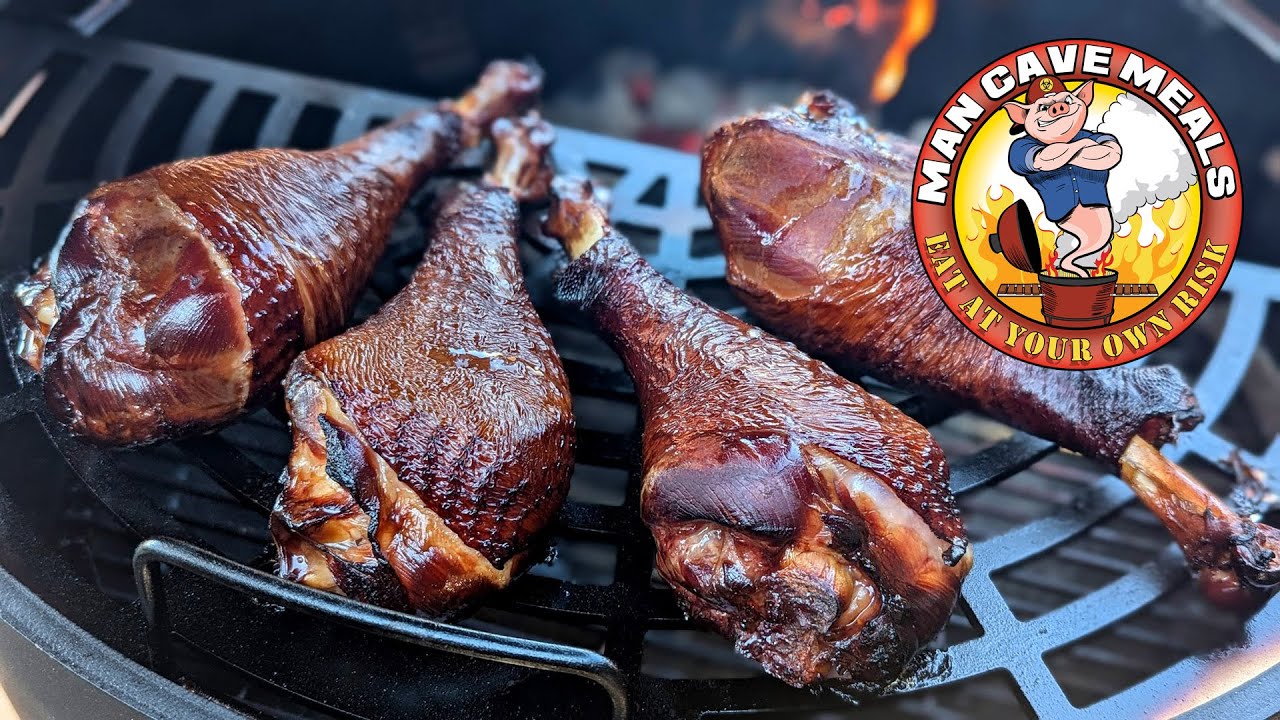 Smoked Turkey Legs on the Spider Grills Huntsman - YouTube