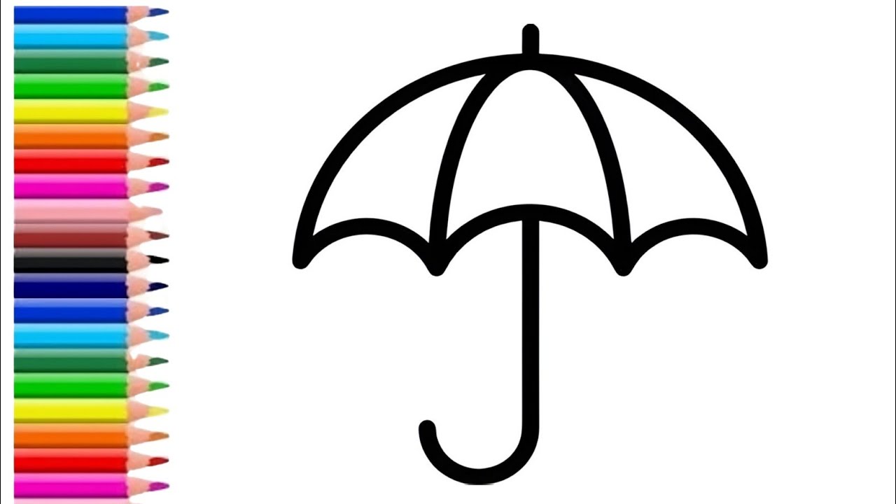 how to draw umbrella| umbrella drawing| very easy umbrella drawing ...