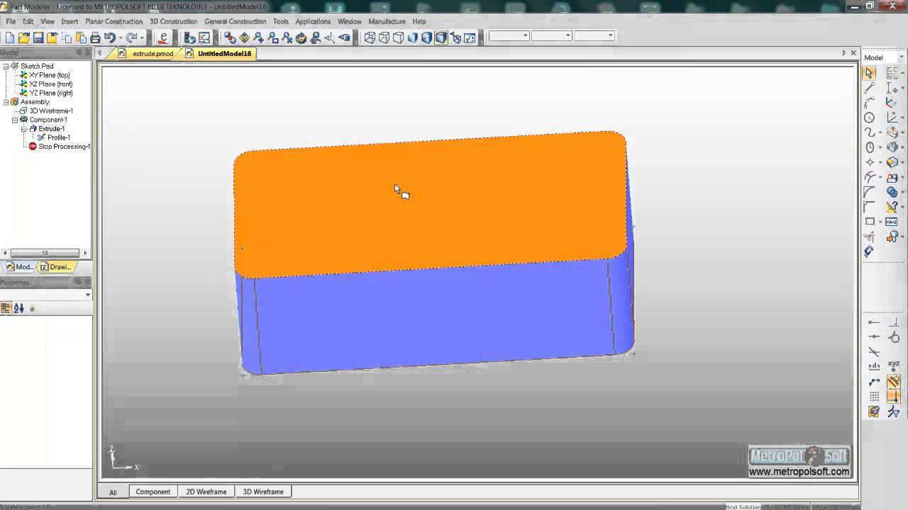 Edgecam Part Modeler Extrude 1 - YouTube