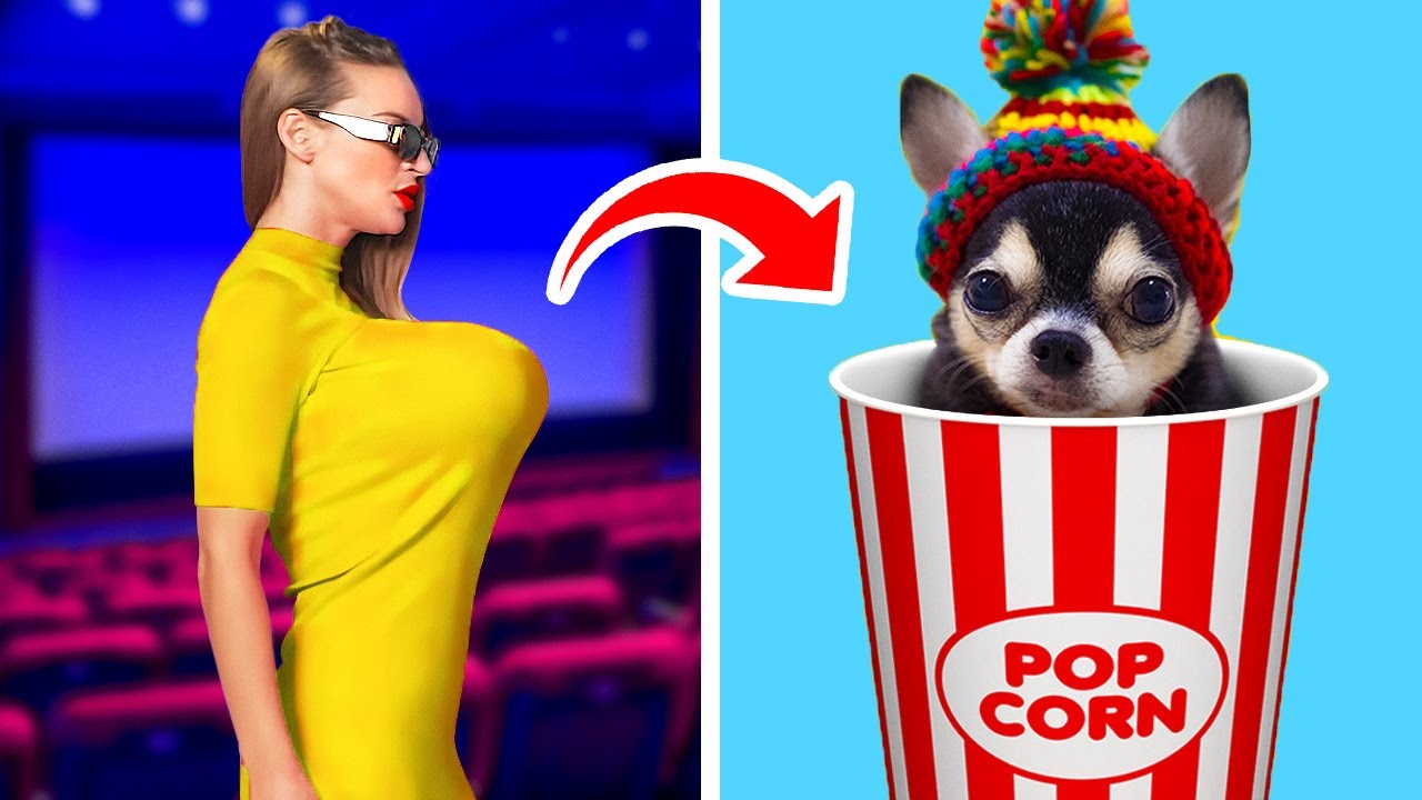 HOW TO SNEAK PETS INTO THE MOVIES! || Sneaking Food And School Supplies ...