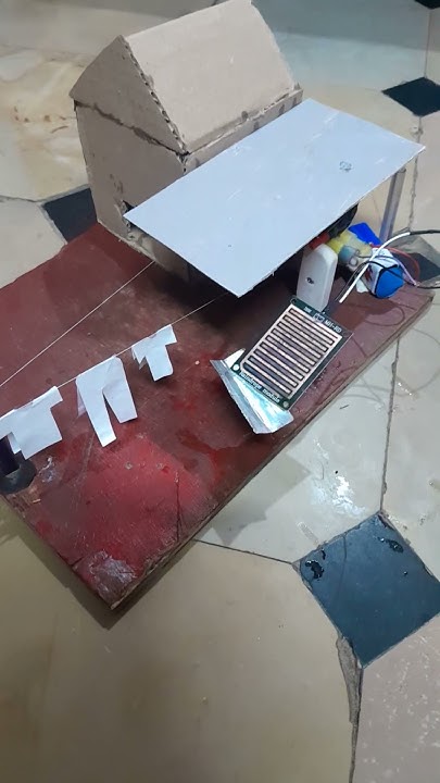 Automatic rain detector and cloth collecting working model - YouTube