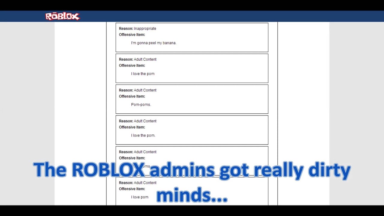 ROBLOX moderation in a nutshell - YouTube