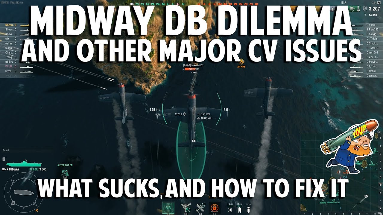 World of Warships Midway Dive Bombers and Other CV Issues - YouTube