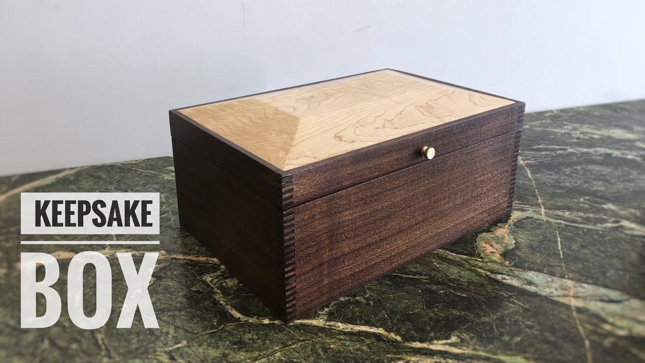 Making A Walnut Keepsake Box // box joints// raised panel lid - YouTube