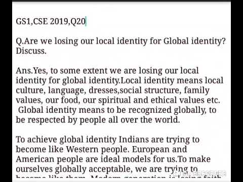 Are we losing our local identity for Global identity? Discuss. - YouTube
