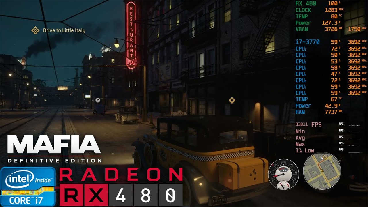 Mafia: Definitive Edition | Radeon RX 480 | Intel Core i7-3770 - YouTube