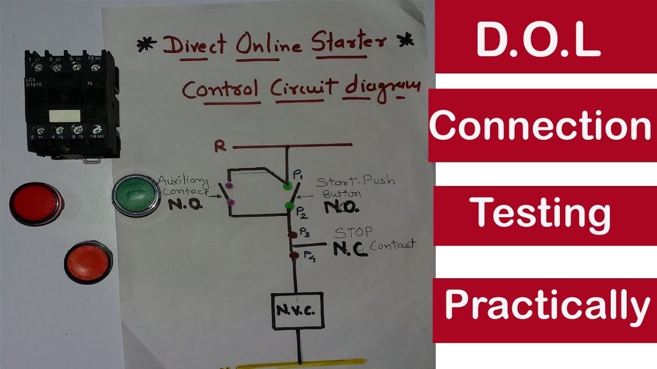Direct Online Starter circuit connection and testing [Hindi] - YouTube