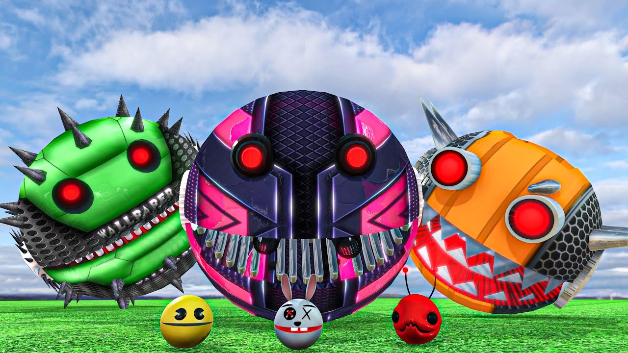 PACMAN & MS-PACMAN & ROBOT PACMAN VS ROBOT MONSTER PACMAN - YouTube