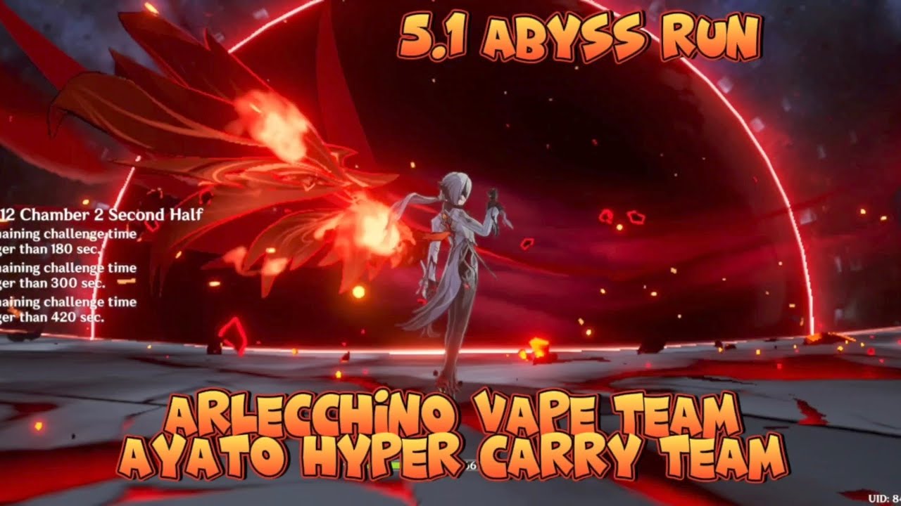 5.1 Abyss Run - C0R1 Arlecchino Vape Team & C0R1 Ayato Hyper carry Team ...