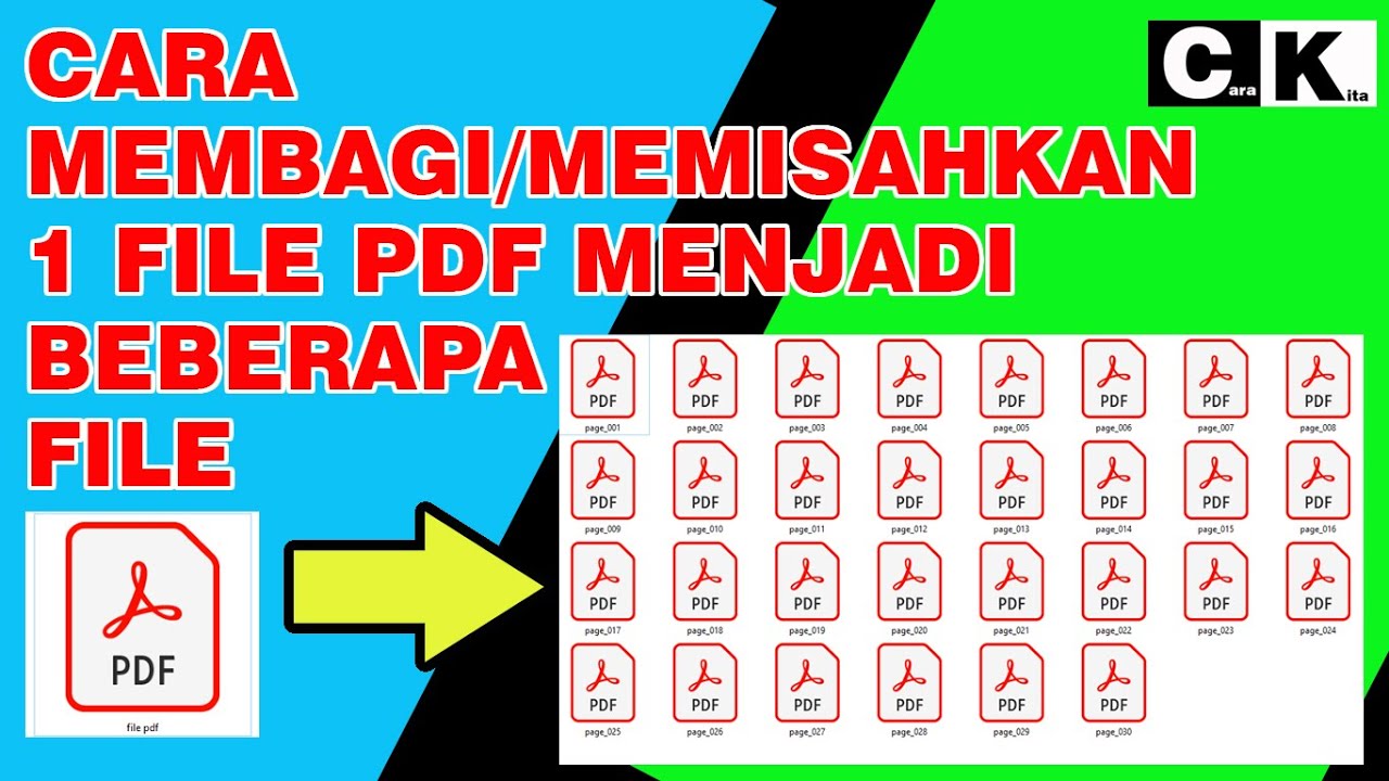 CARA MEMISAHKAN FILE PDF MENJADI BEBERAPA FILE PER HALAMAN - YouTube