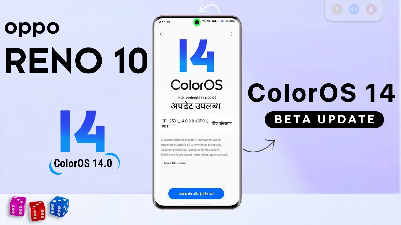 Oppo Reno 10 5G ColorOS 14 Beta Update | Android 14 New Update | Reno ...