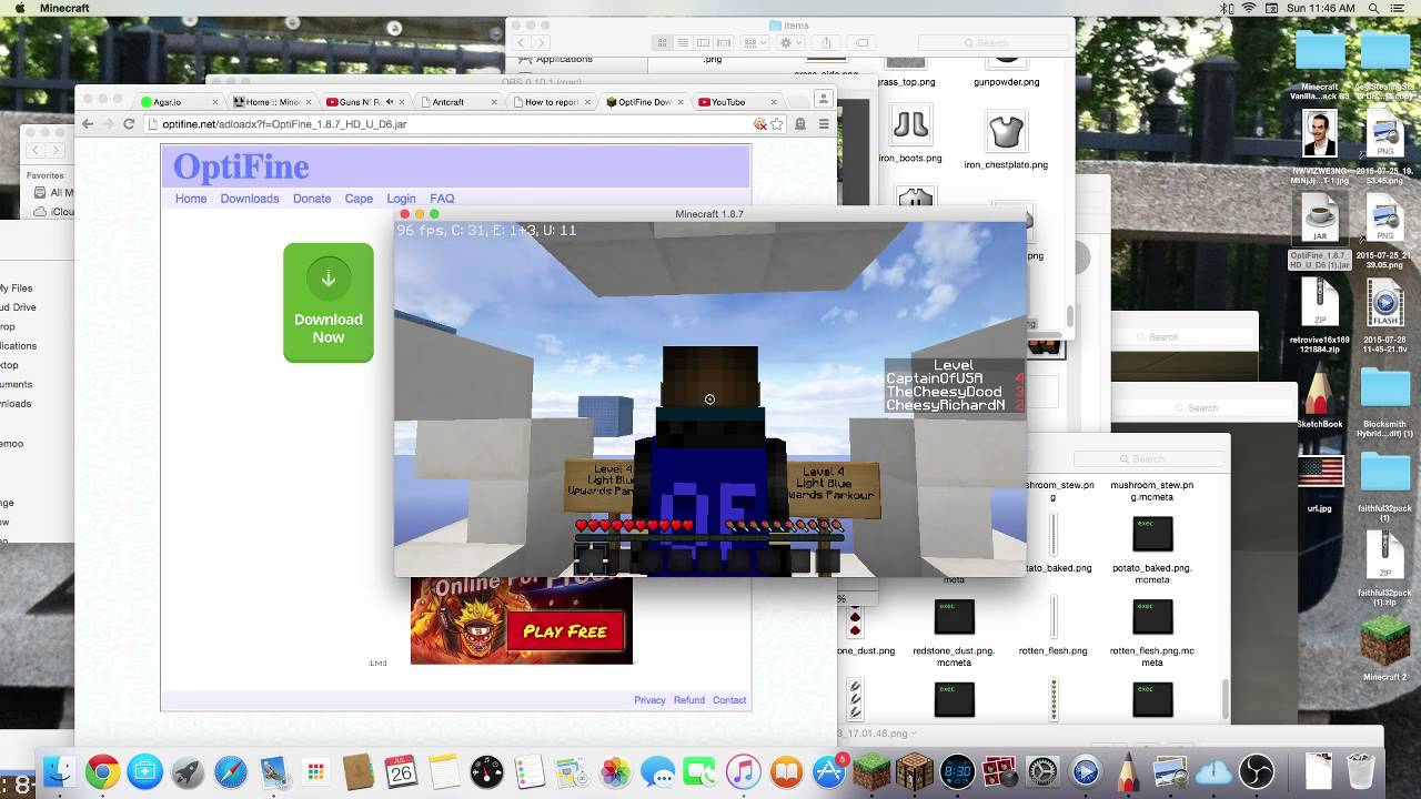 How to run optifine and show fps! - YouTube