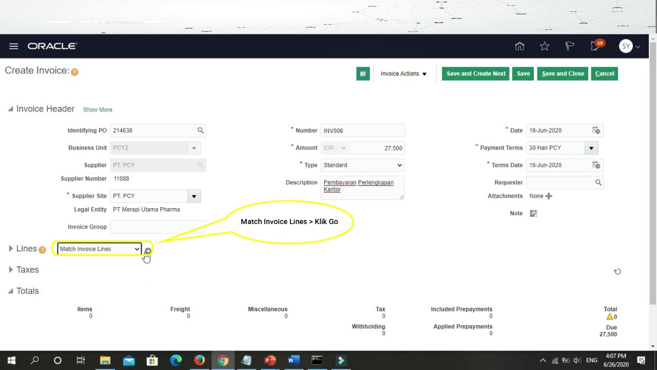 Oracle Fusion PTP Part 22 Payables Invoice Match to Receipt - YouTube