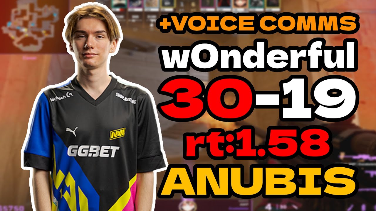 w0nderful (30-19) rt:1.58 +VOICE COMMS l EU FACEIT RANKED (anubis) | #cs2 #pov - YouTube