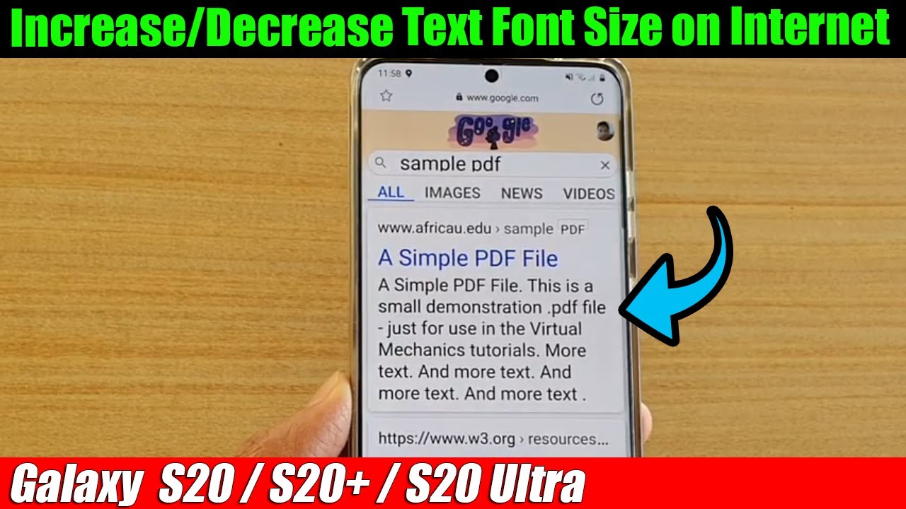 Galaxy S20 S20 How To Increase Decrease Text Font Size On Internet YouTube Galaxy S20 S20 How To Increase Decrease Text Font Size On Internet YouTube