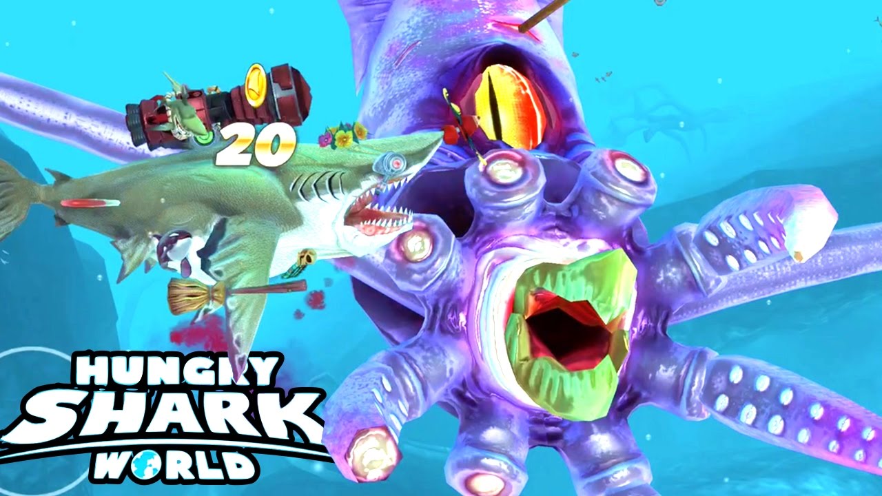 NEW COLOSSAL SQUID BOSS...!!! | Hungry Shark World | HSW Update New ...