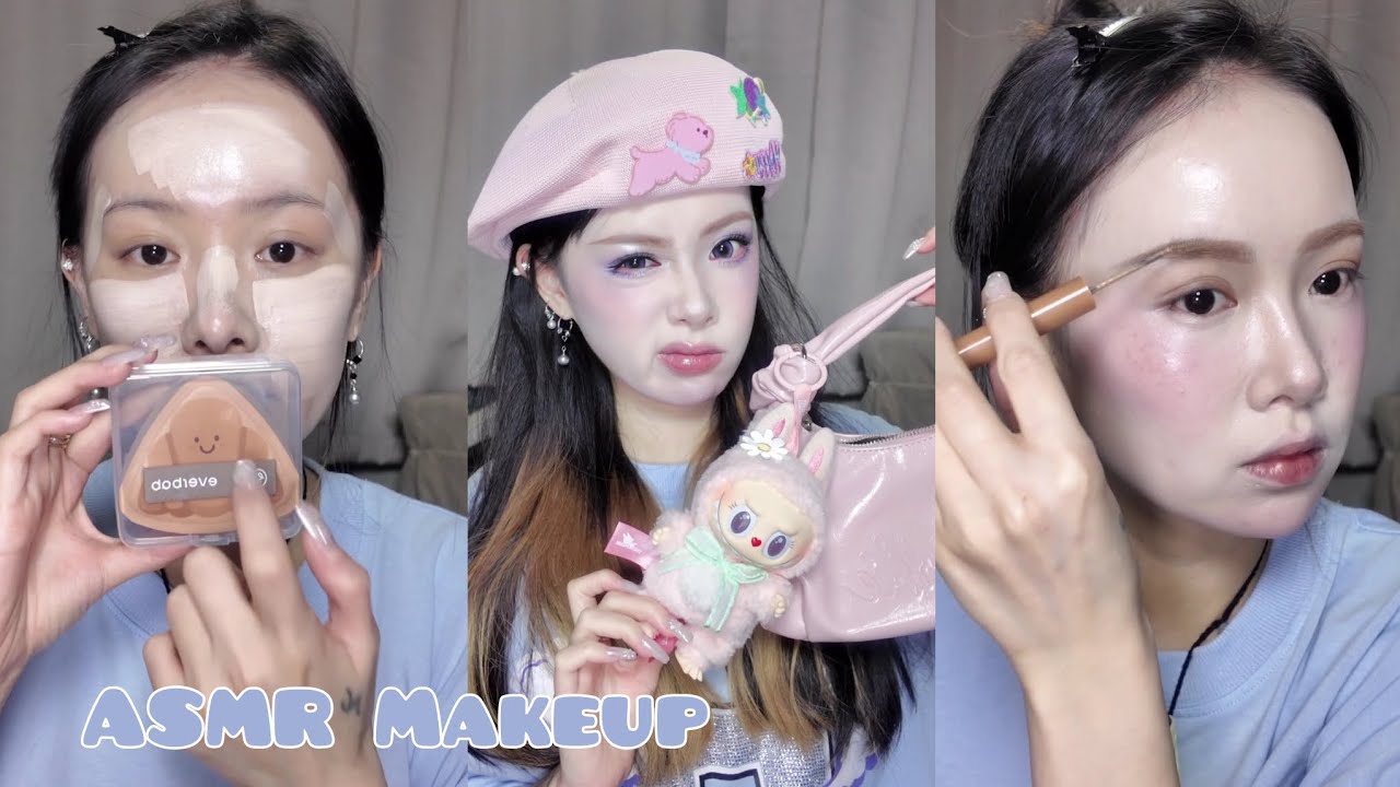 ASMR Makeup tutorial 💙Satisfying Videos ♡ Aesthetic ️ - YouTube